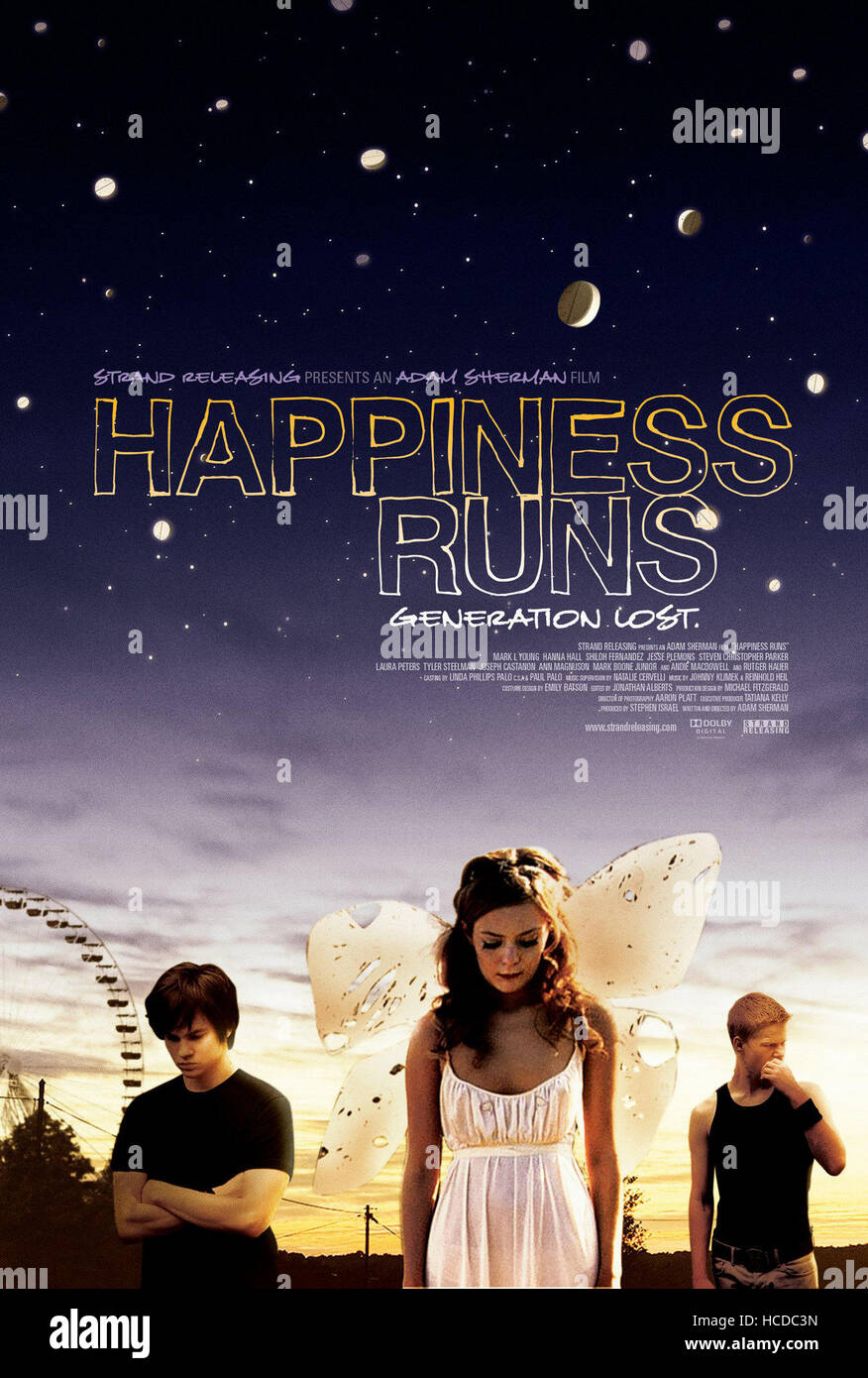 HAPPINESS RUNS, from left: Mark L. Young, Hanna Hall, Jesse Plemons ...