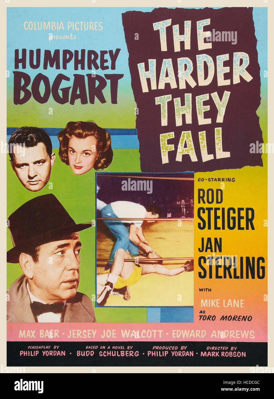 THE HARDER THEY FALL, US poster art, from bottom: Humphrey Bogart, Rod ...