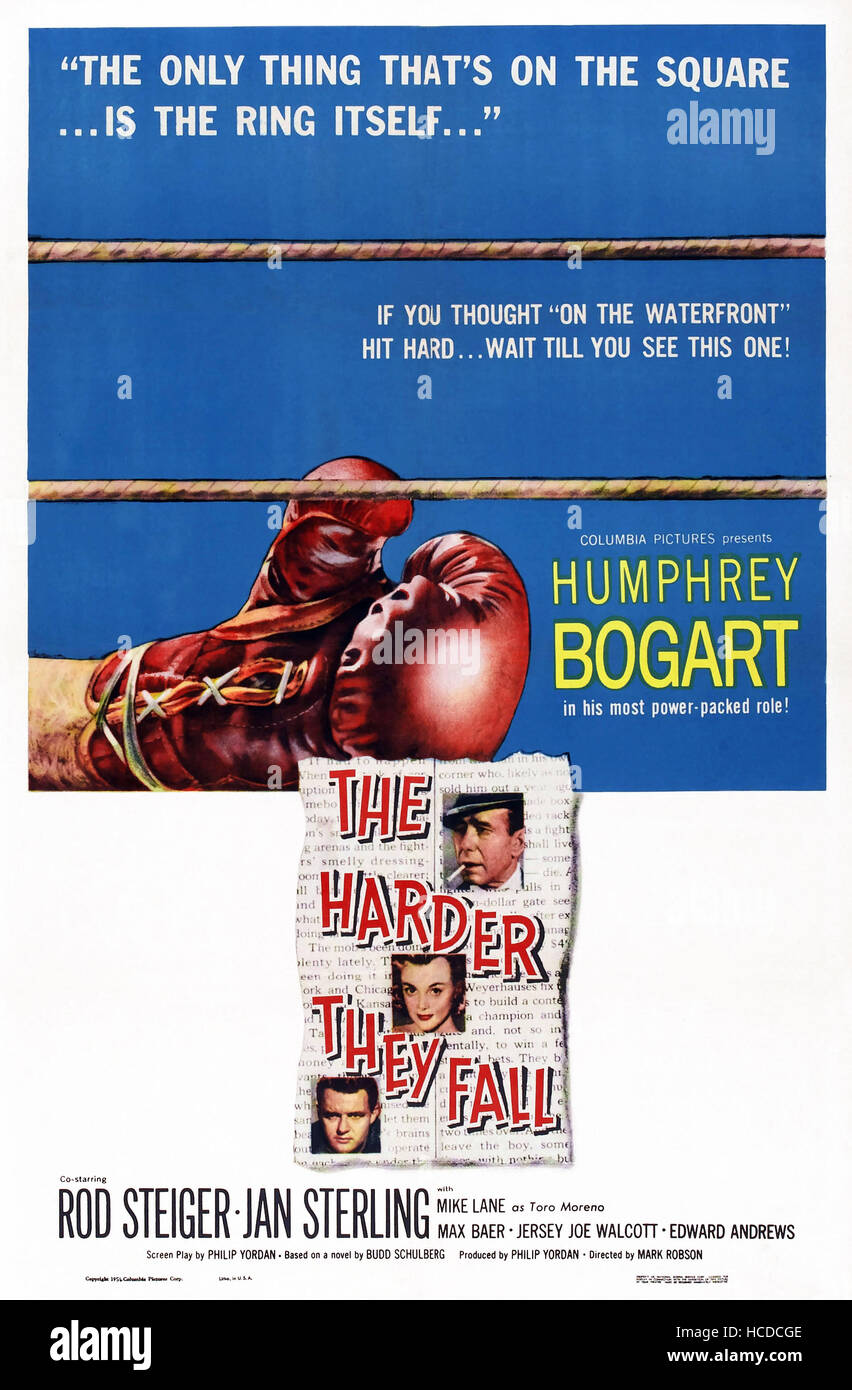 THE HARDER THEY FALL, US poster art, from top: Humphrey Bogart, Jan ...
