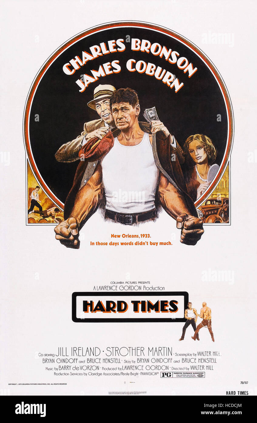HARD TIMES, US poster, top from left: James Coburn, Charles Bronson ...