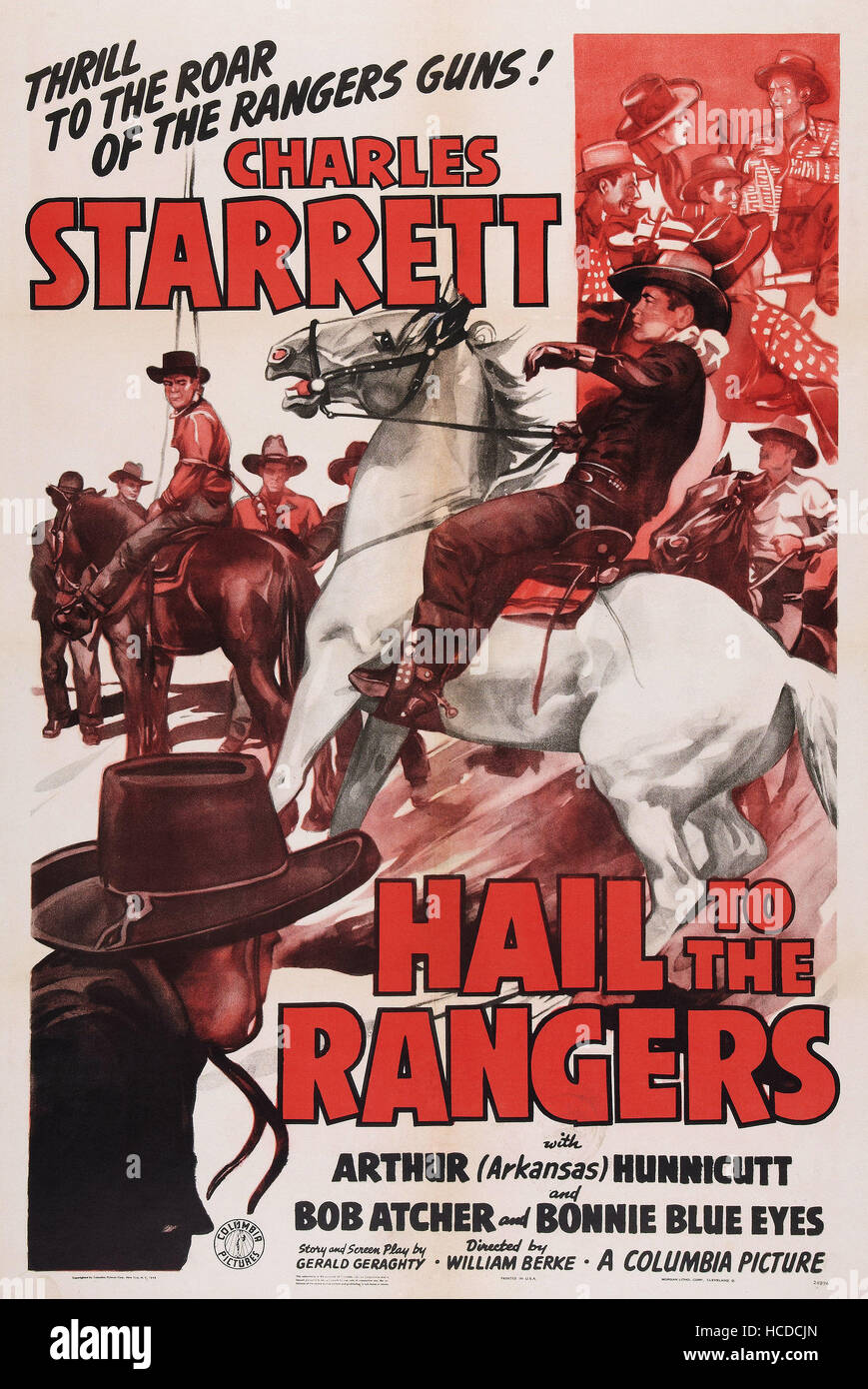 HAIL TO THE RANGERS, US poster art, Charles Starrett, 1943 Stock Photo ...