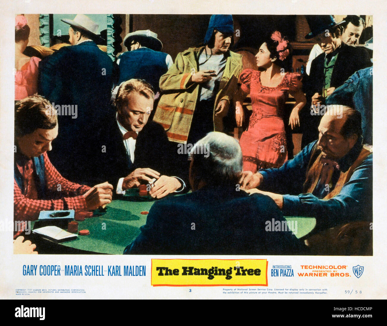 THE HANGING TREE, Gary Cooper (seated second from left), Karl Malden ...