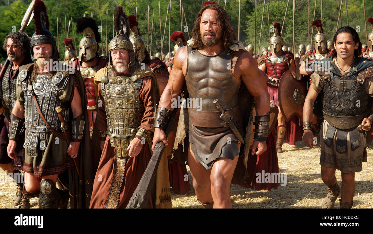 HERCULES, from left: Ian McShane, Peter Mullan, John Hurt, Dwayne Johnson, Reece Ritchie, 2014 ...