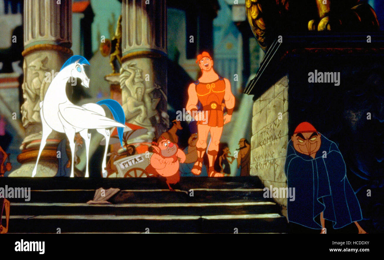 HERCULES, center from left: Pegasus, Philoctetes, Hercules, 1997, ©Walt ...