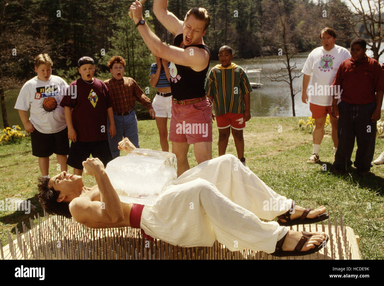 HEAVY WEIGHTS, Ben Stiller (bottom), Tom Hodges (front, center), 1995 ...