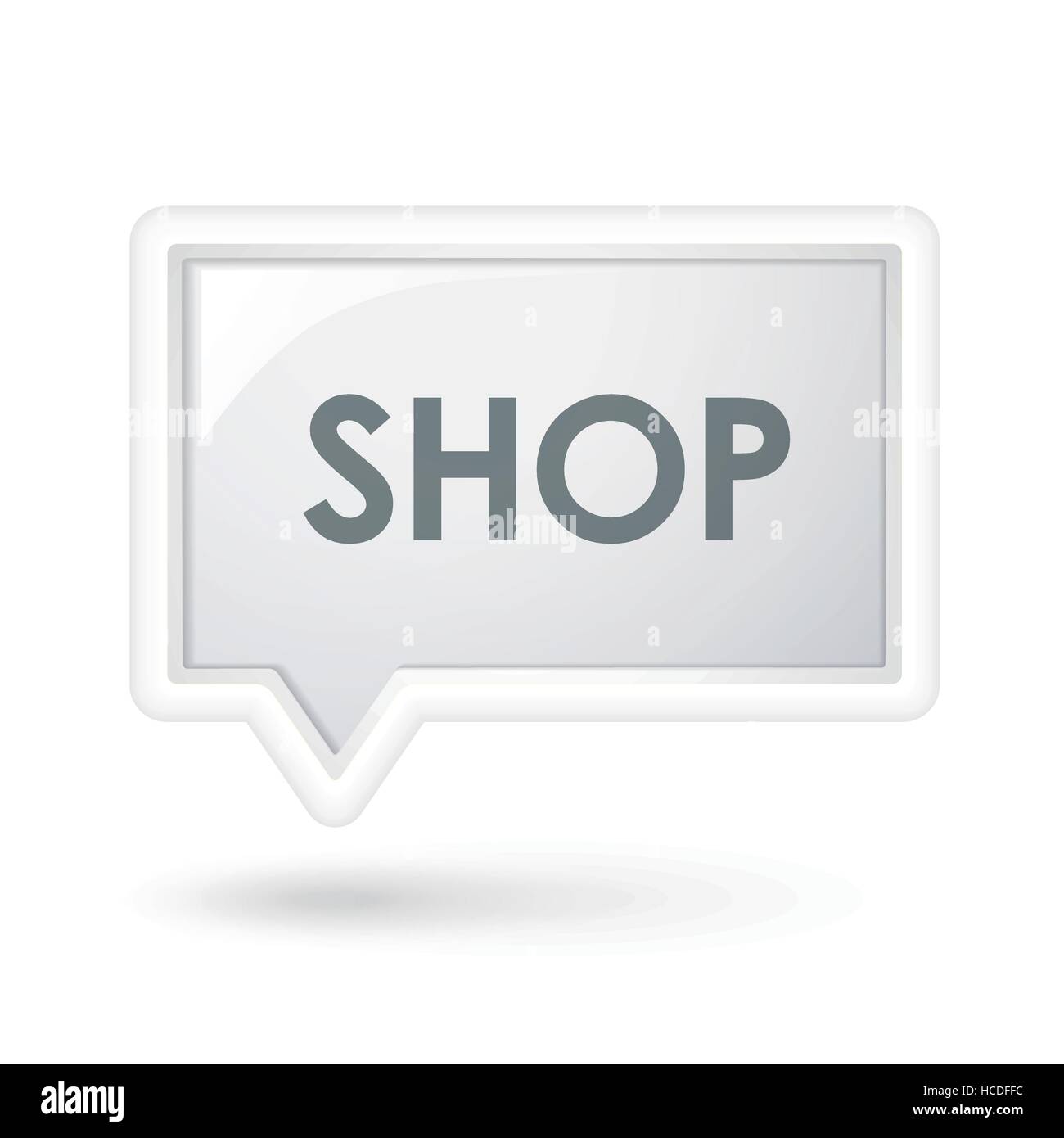 shop word on a speech bubble over white Stock Vector Image & Art - Alamy