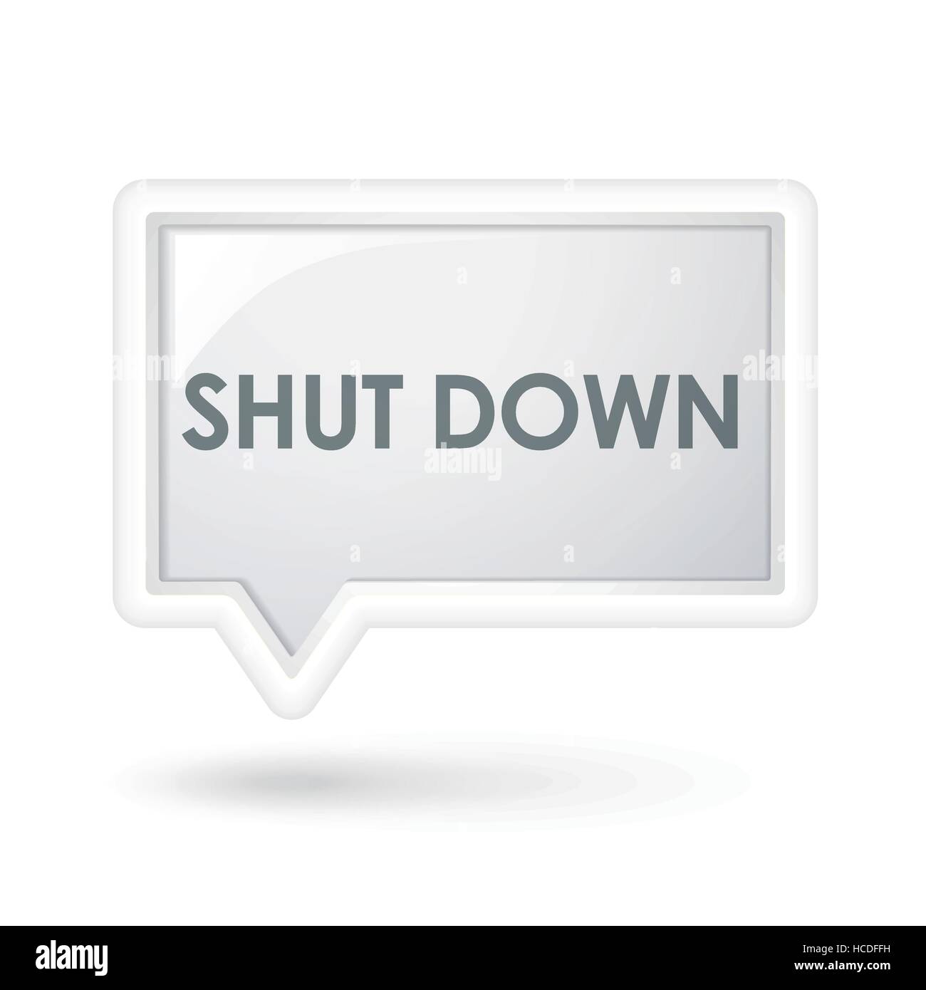 shut down words on a speech bubble over white Stock Vector Image & Art ...