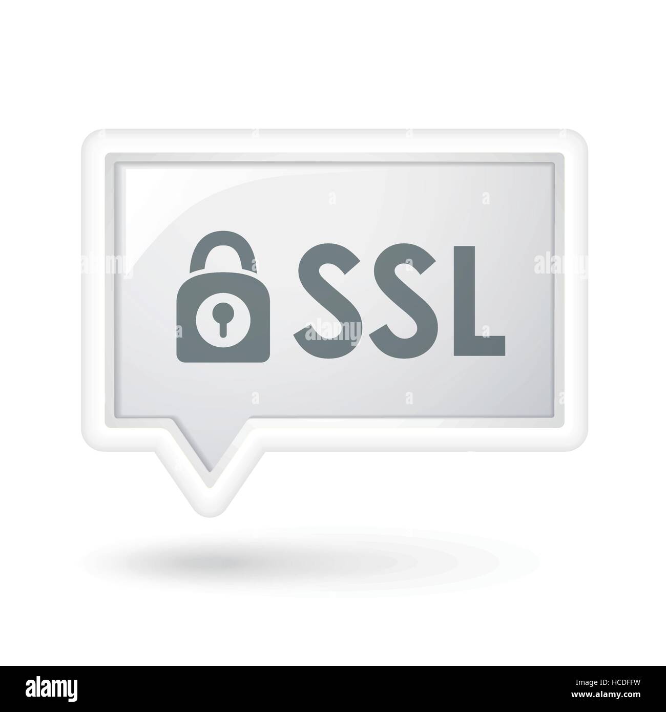 SSL with padlock icon on a speech bubble over white Stock Vector Image ...