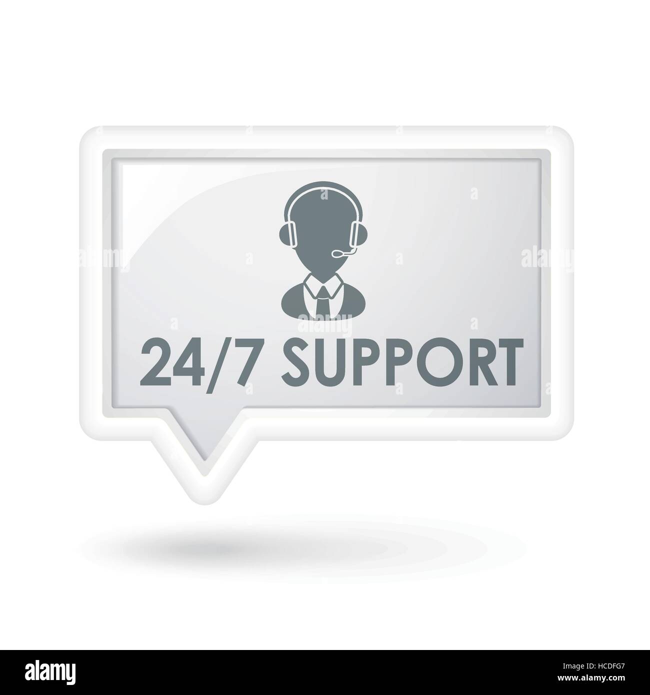 all day service support words on a speech bubble over white Stock ...