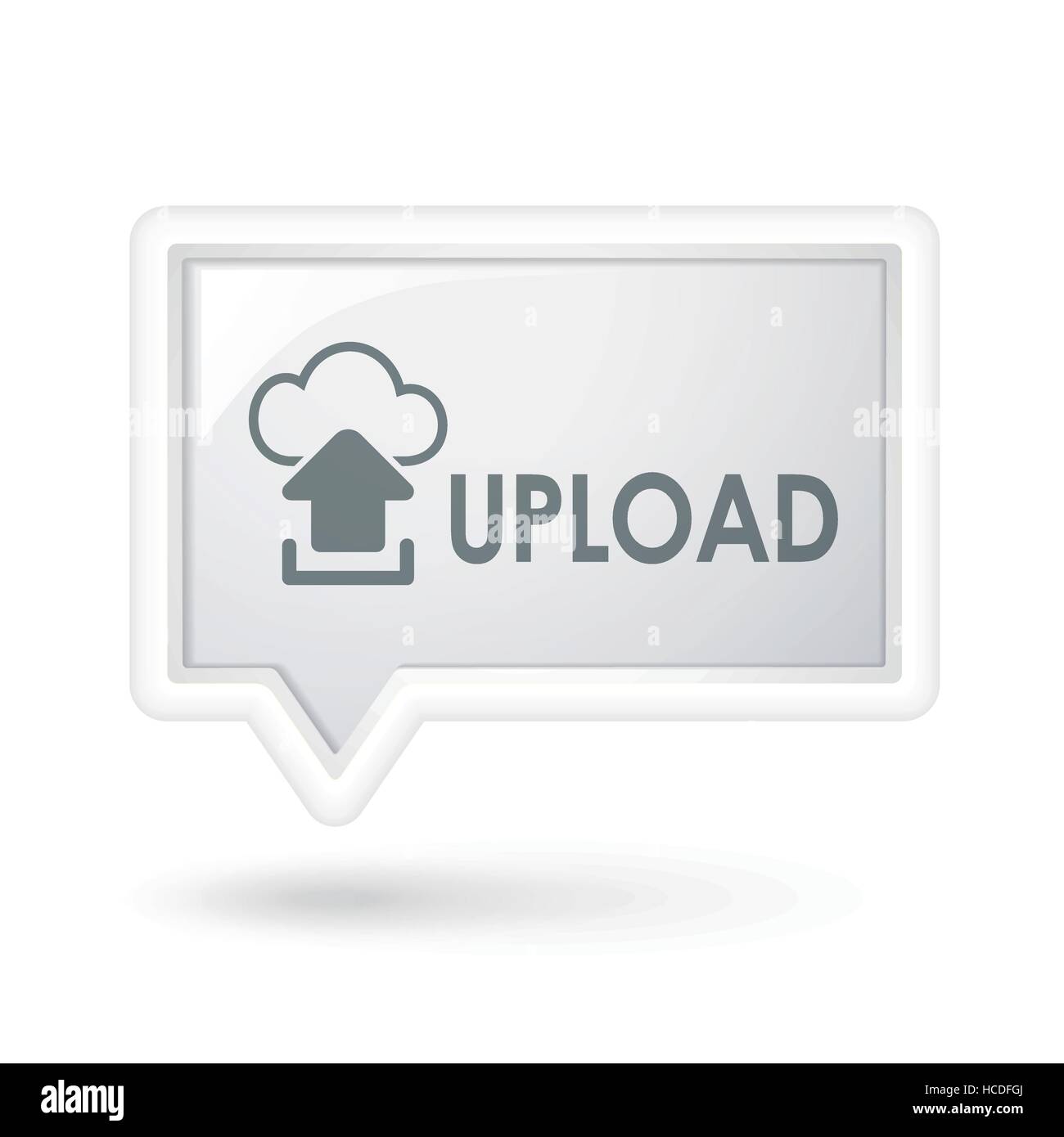 upload word with cloud computing icon on a speech bubble over white ...