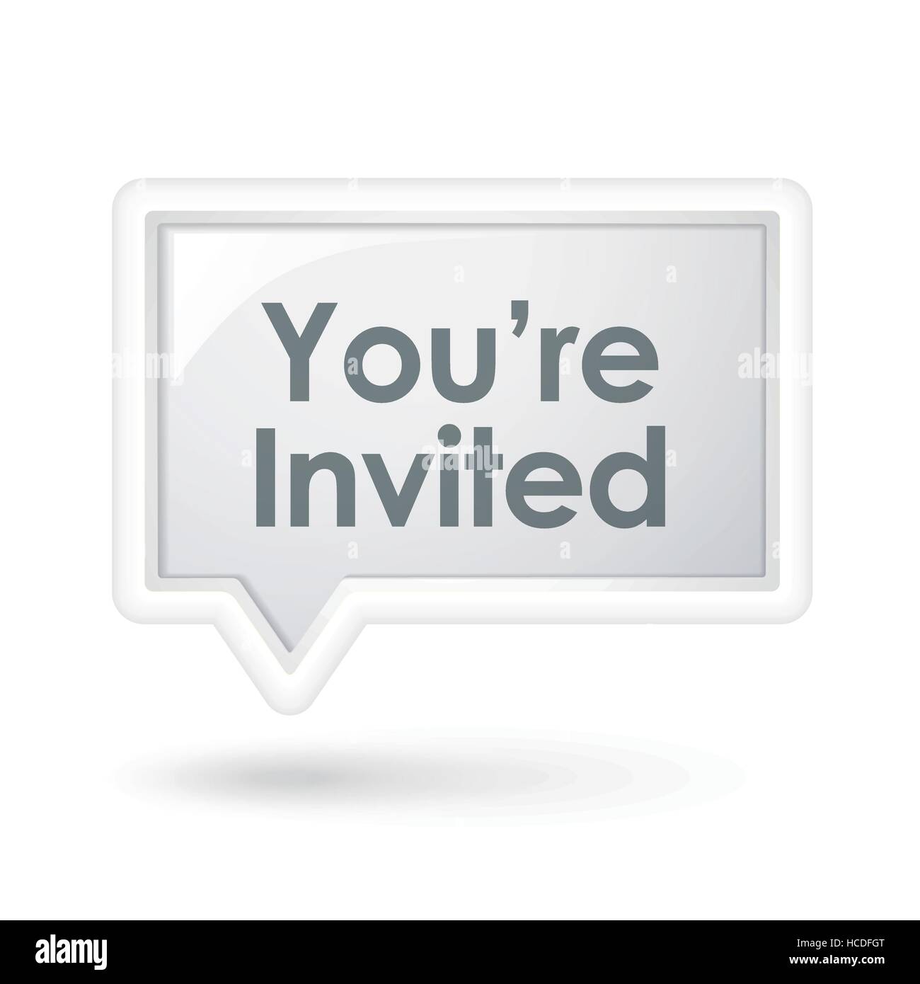 you are invited words on a speech bubble over white Stock Vector Image ...