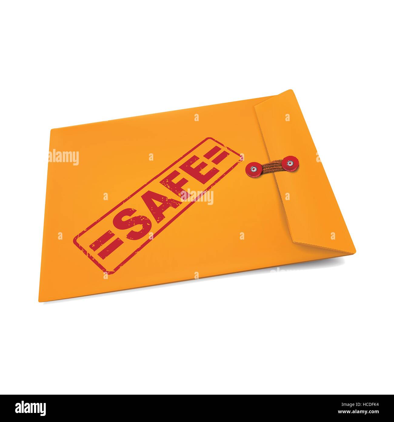 safe stamp on manila envelope isolated on white Stock Vector Image ...