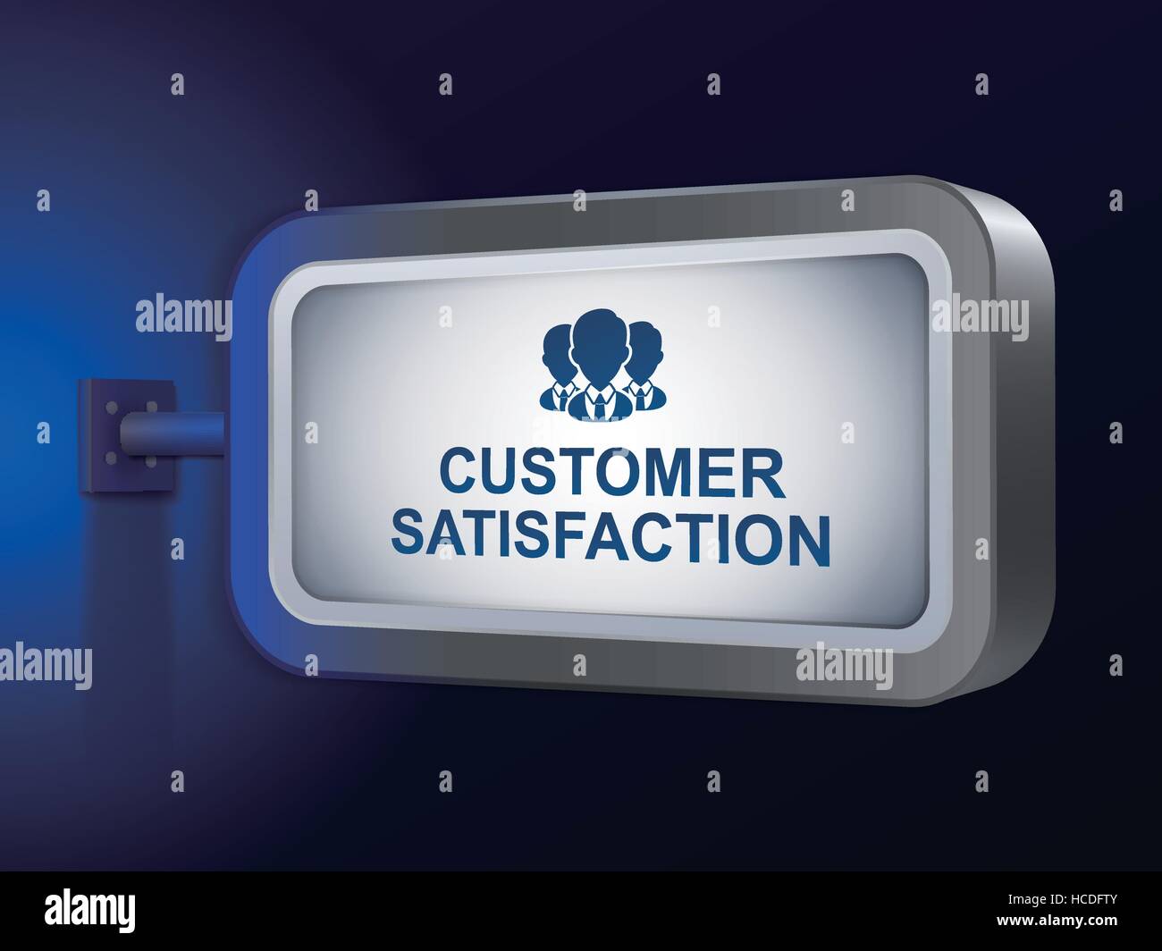 customer satisfaction words on billboard over blue background Stock ...