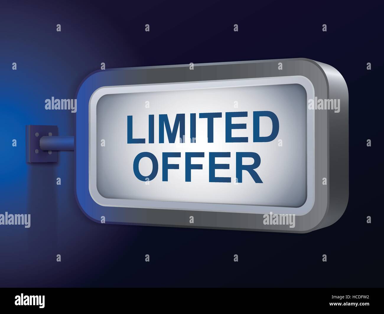limited offer words on billboard over blue background Stock Vector ...