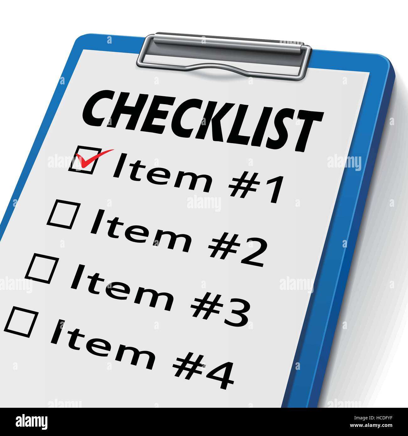 checklist clipboard with check boxes marked for item one, two, three ...