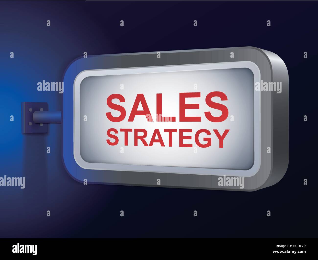 sales strategy words on billboard over blue background Stock Vector ...