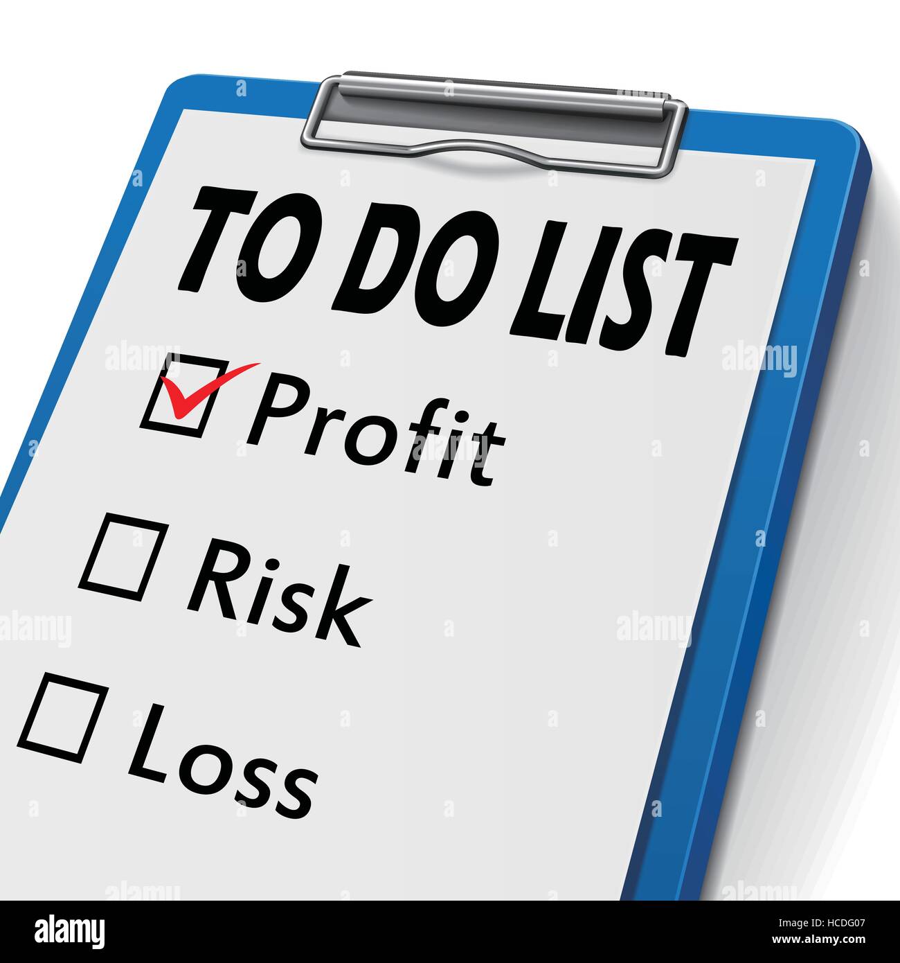 to do list clipboard with check boxes marked for profit, risk and loss ... to do list clipboard with check boxes marked for profit, risk and loss ...