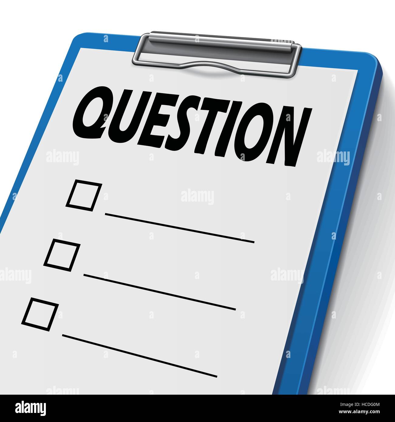 question clipboard with check boxes on it Stock Vector Image & Art - Alamy