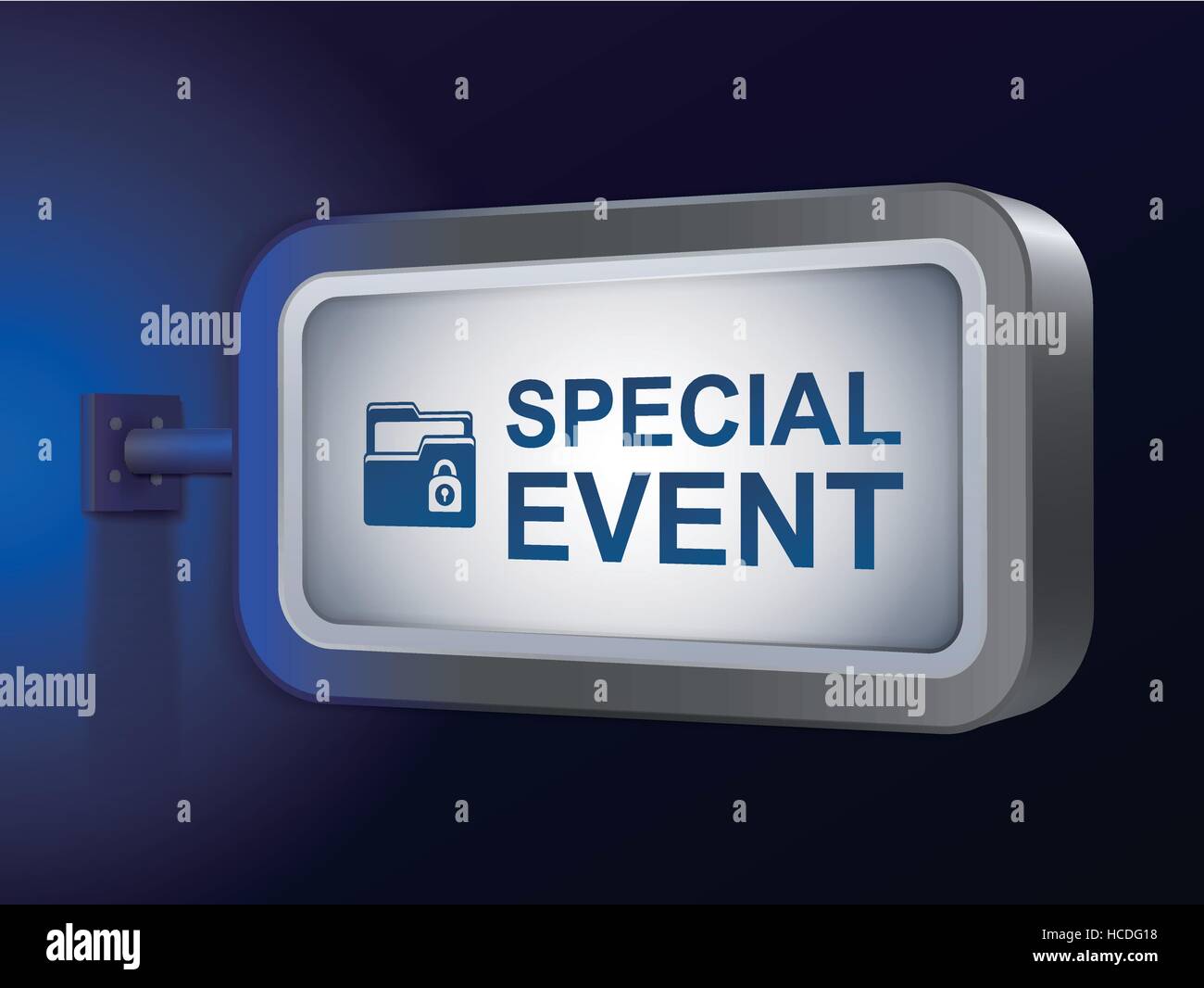 special event words on billboard over blue background Stock Vector ...