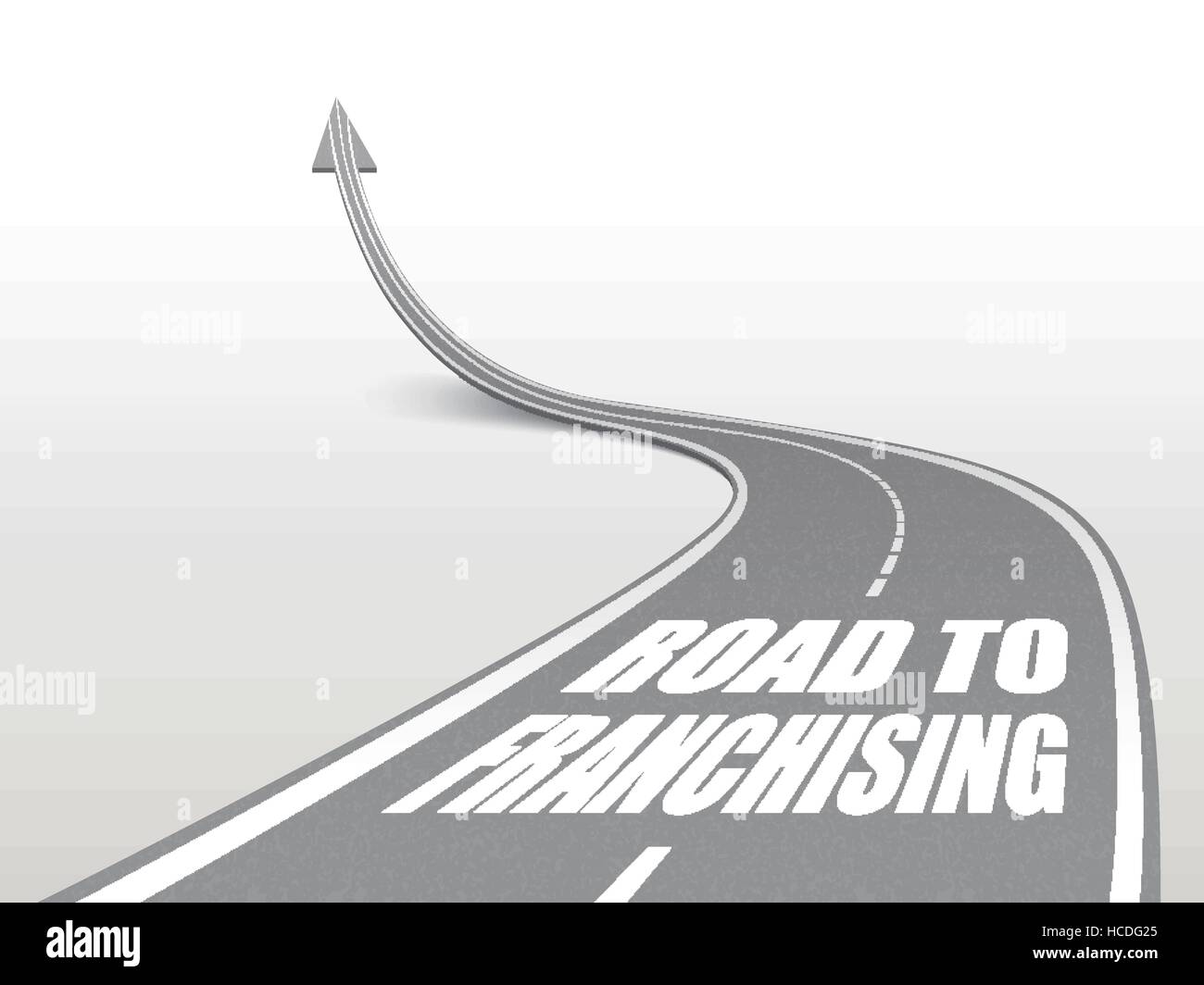 road to franchising words on highway road going up as an arrow Stock ...