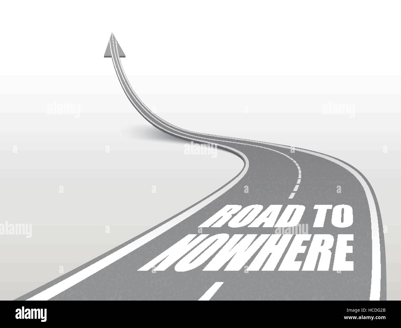 road to nowhere words on highway road going up as an arrow Stock Vector ...