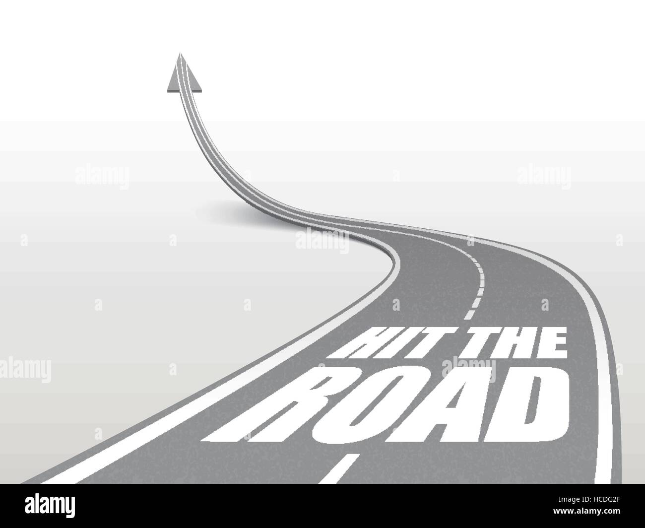 hit the road words on highway road going up as an arrow Stock Vector ...