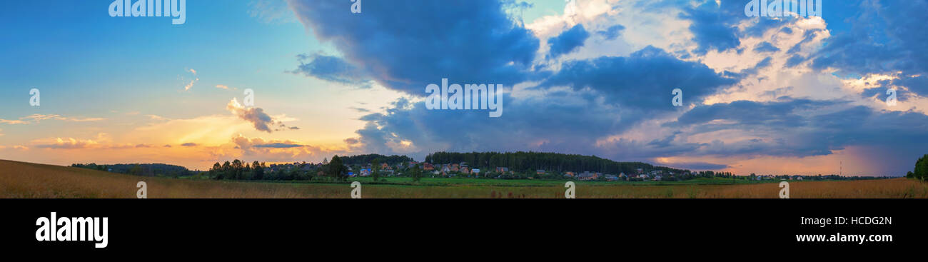 Sunset in the countryside Stock Photo - Alamy