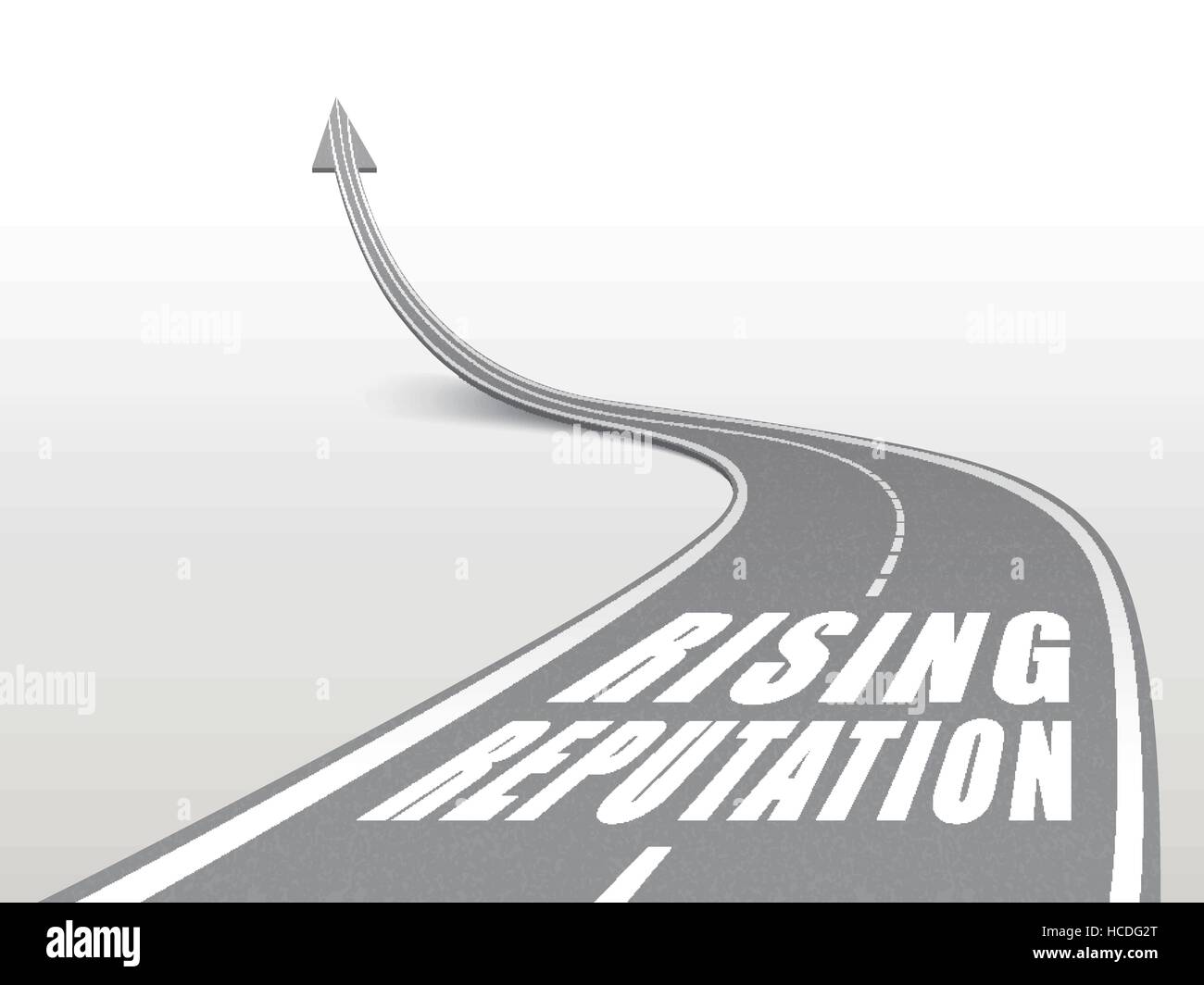 rising reputation words on highway road going up as an arrow Stock ...