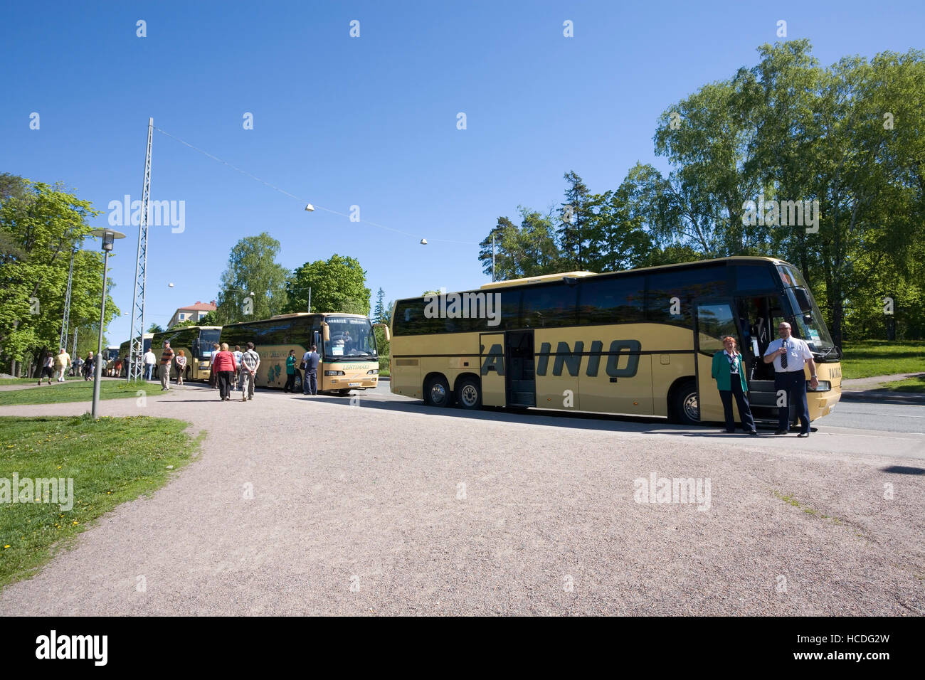 tourist buses at Sibelius park, Helsinki Finland Stock Photo - Alamy