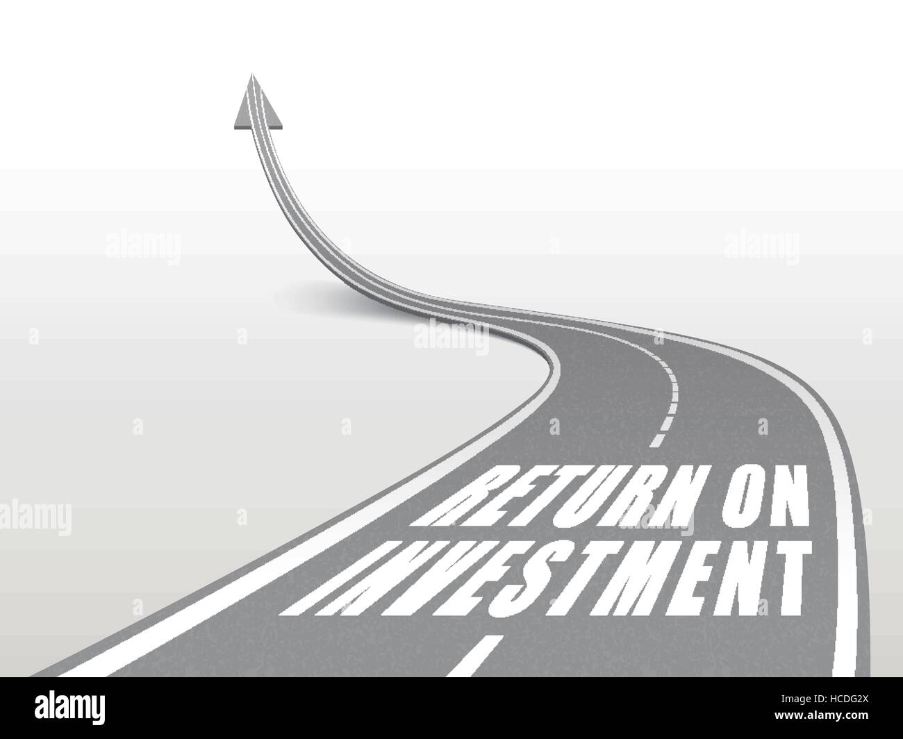 return on investment words on highway road going up as an arrow Stock ...