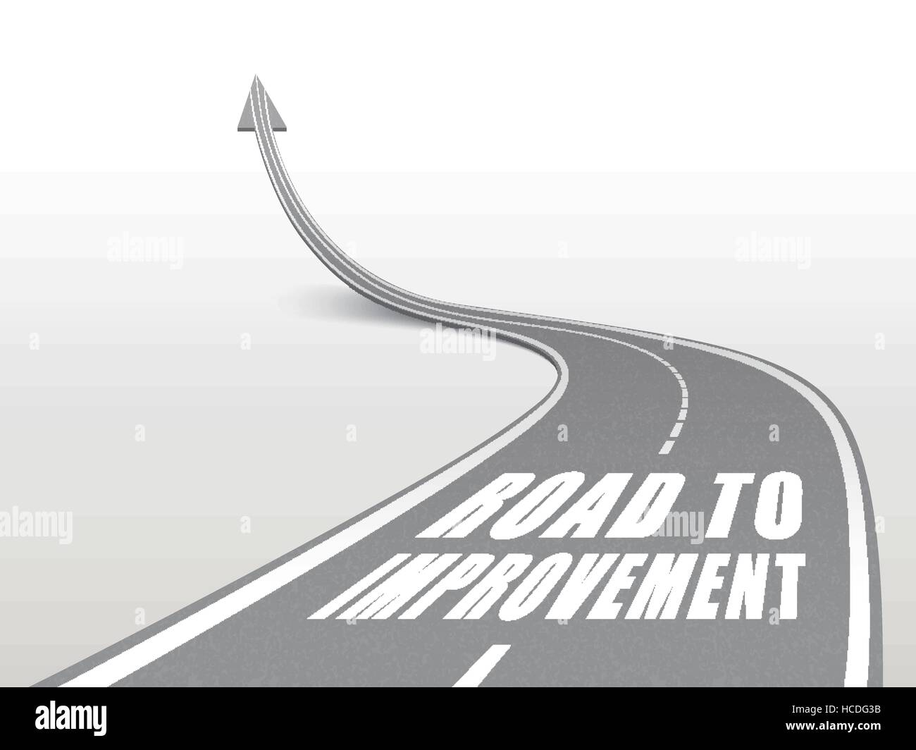 road to improvement words on highway road going up as an arrow Stock ...