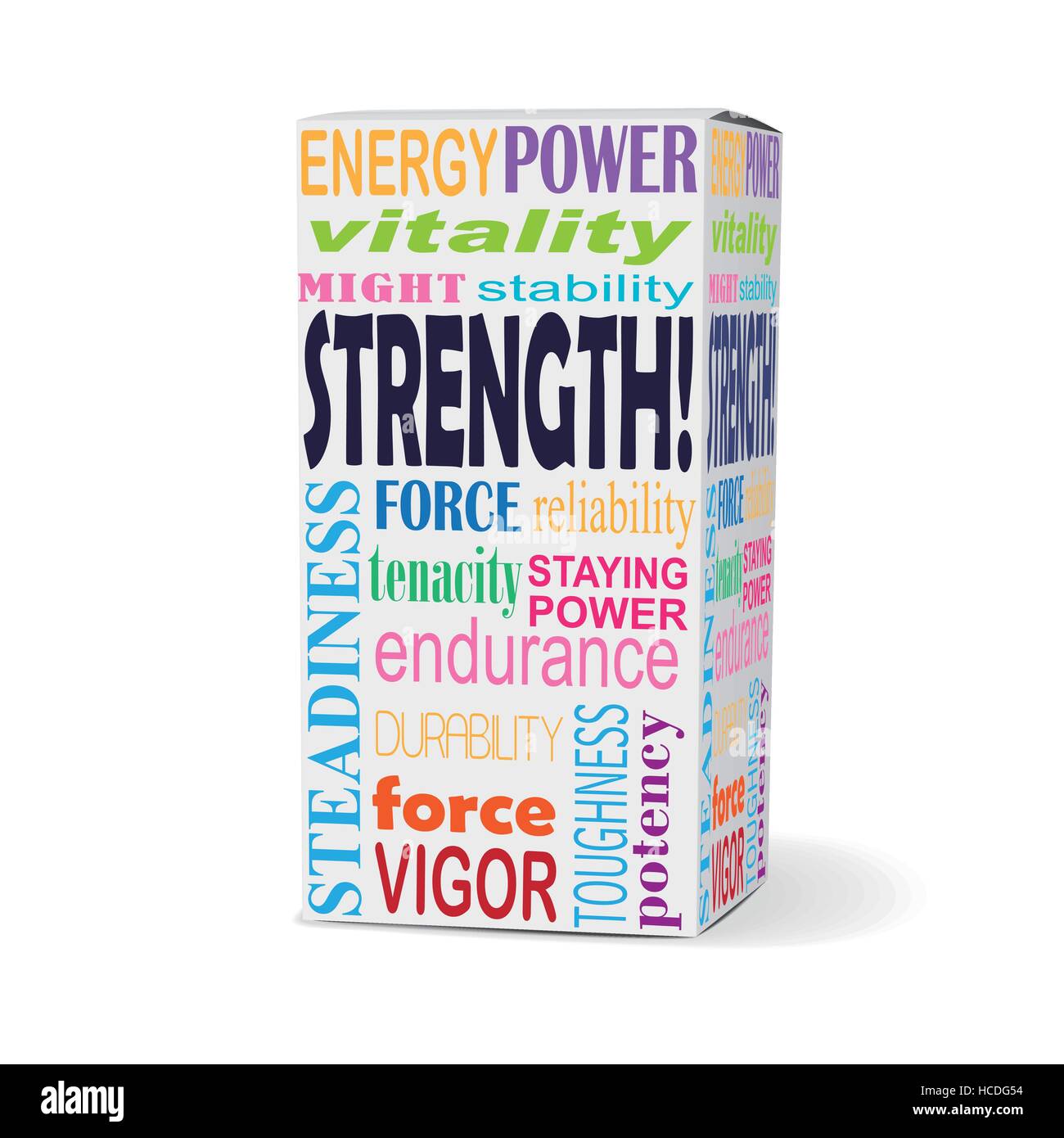 strength word on product box with related phrases Stock Vector Image ...