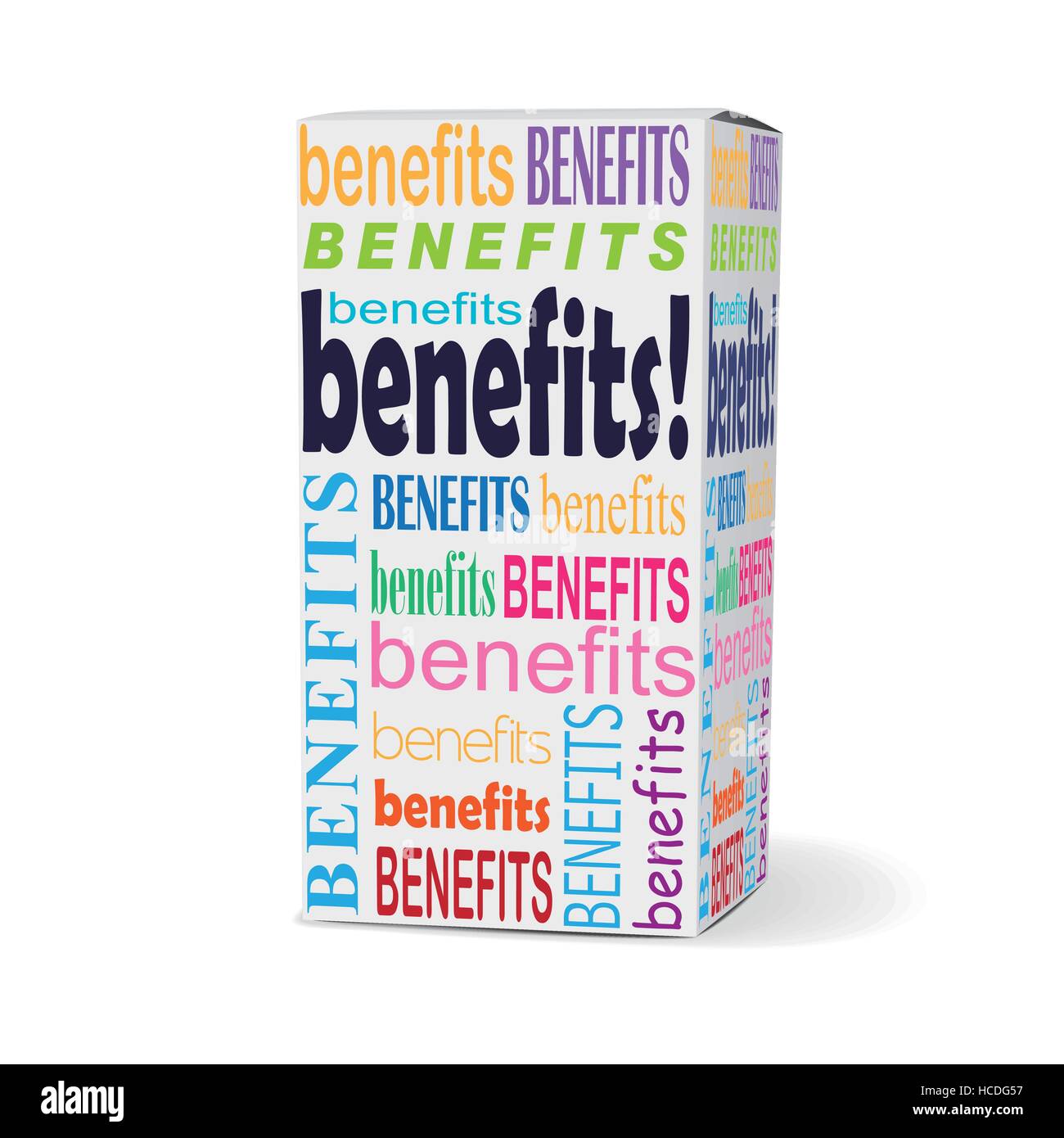 benefits word on product box with related phrases Stock Vector Image ...