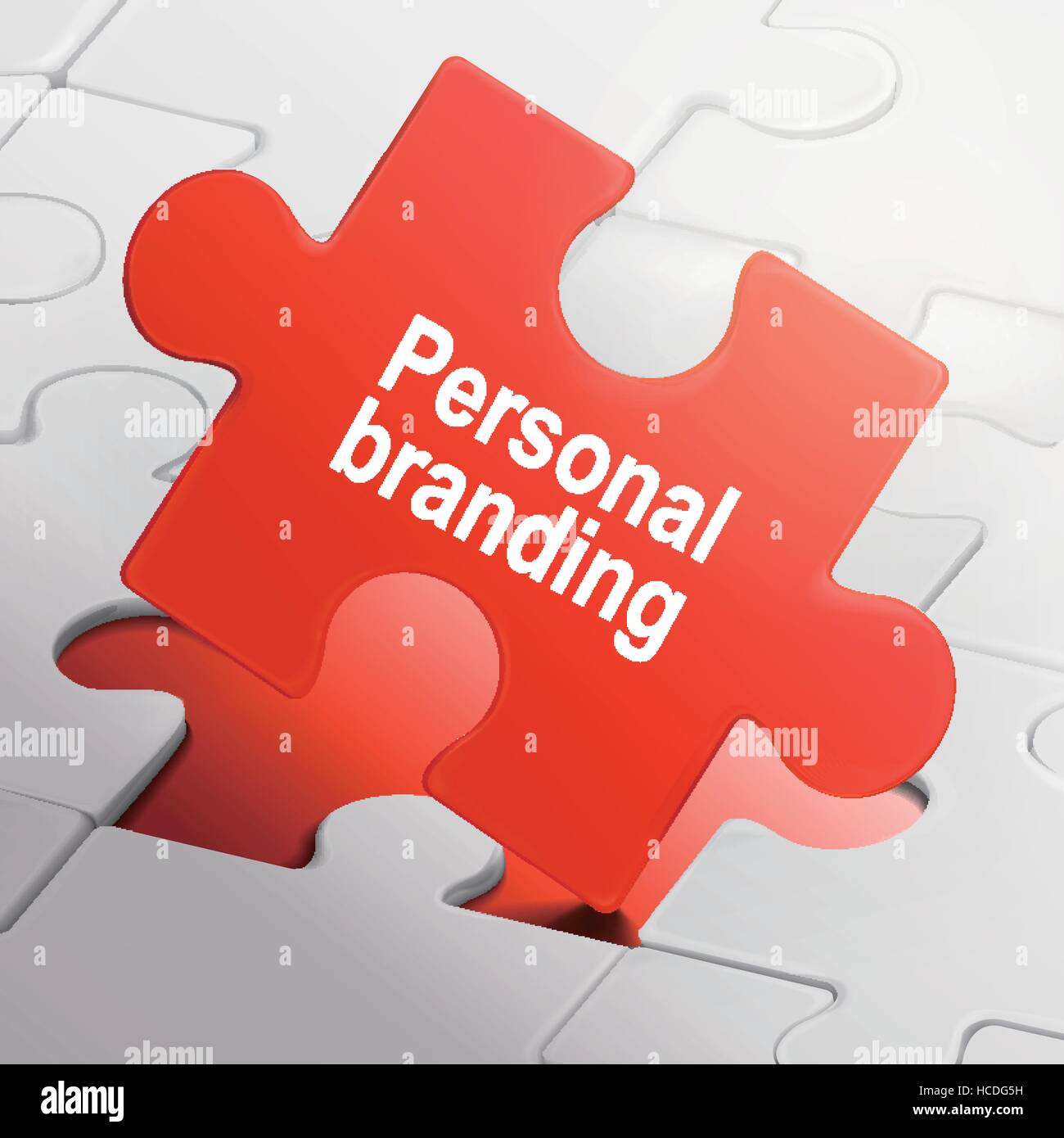 personal branding on red puzzle pieces background Stock Vector Image ...