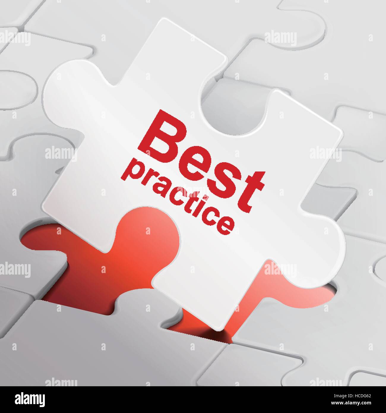 best practice on white puzzle pieces background Stock Vector Image ...