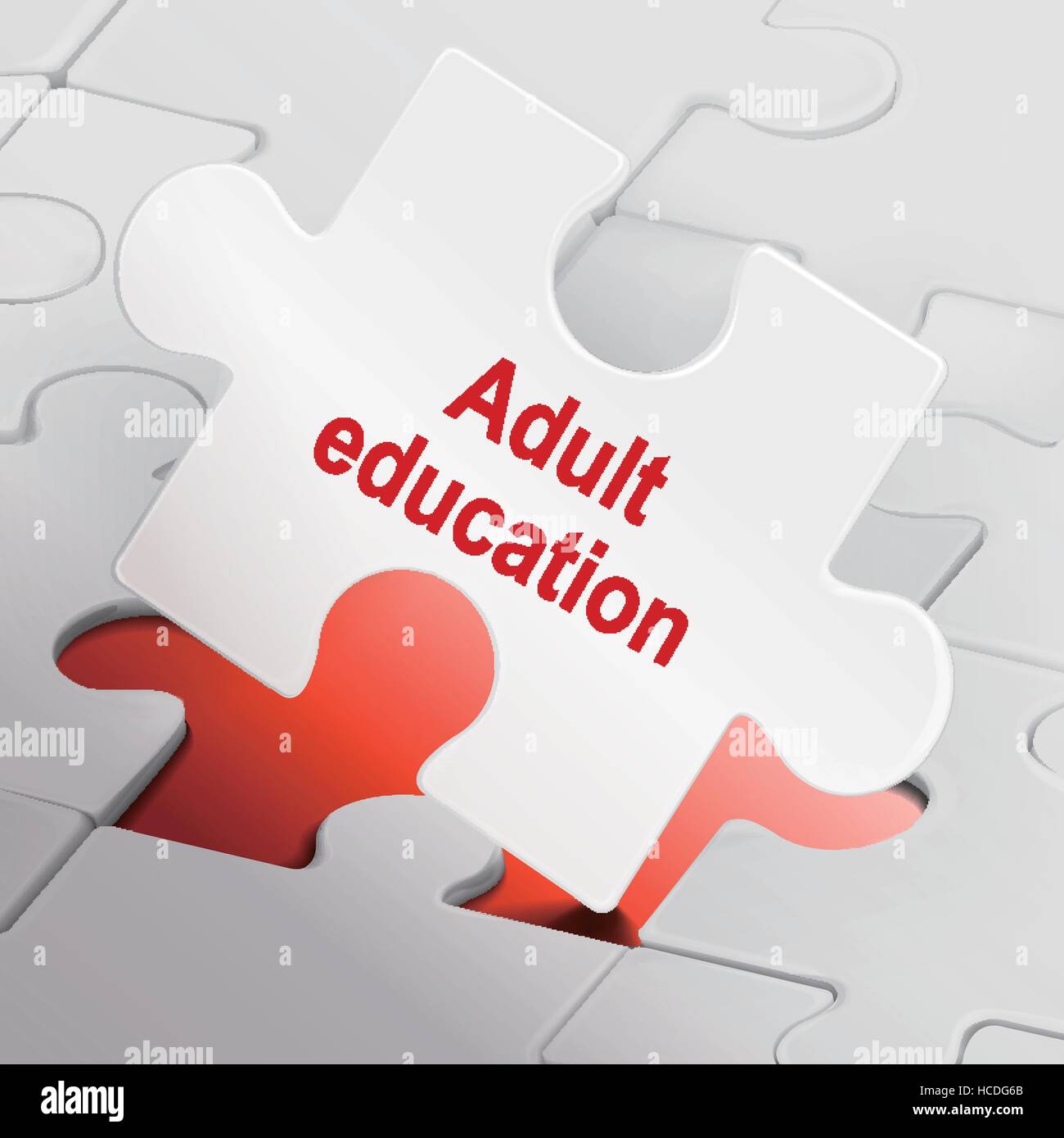 adult education on white puzzle pieces background Stock Vector Image ...