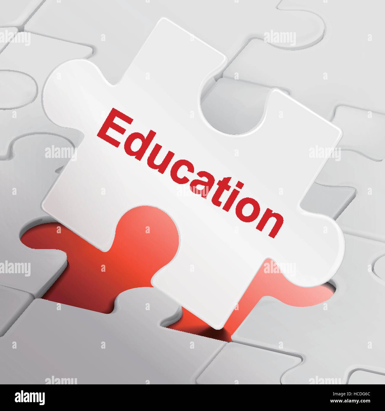 education word on white puzzle pieces background Stock Vector Image ...