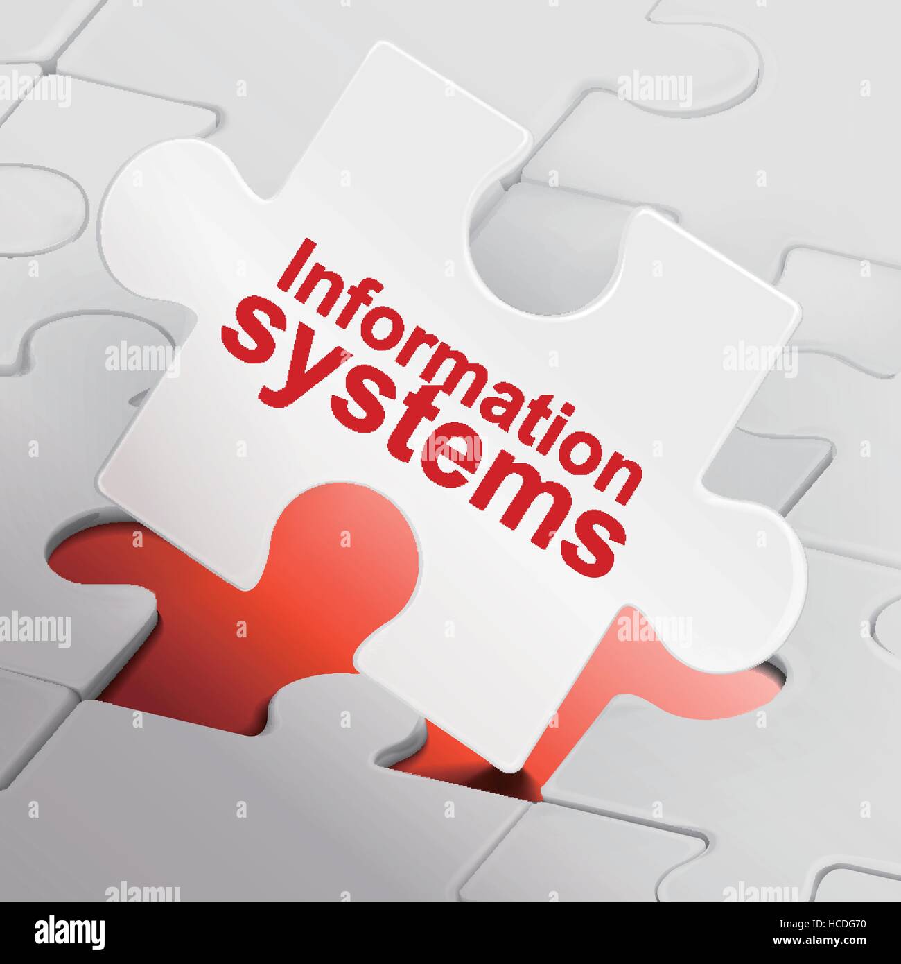 information systems on white puzzle pieces background Stock Vector ...