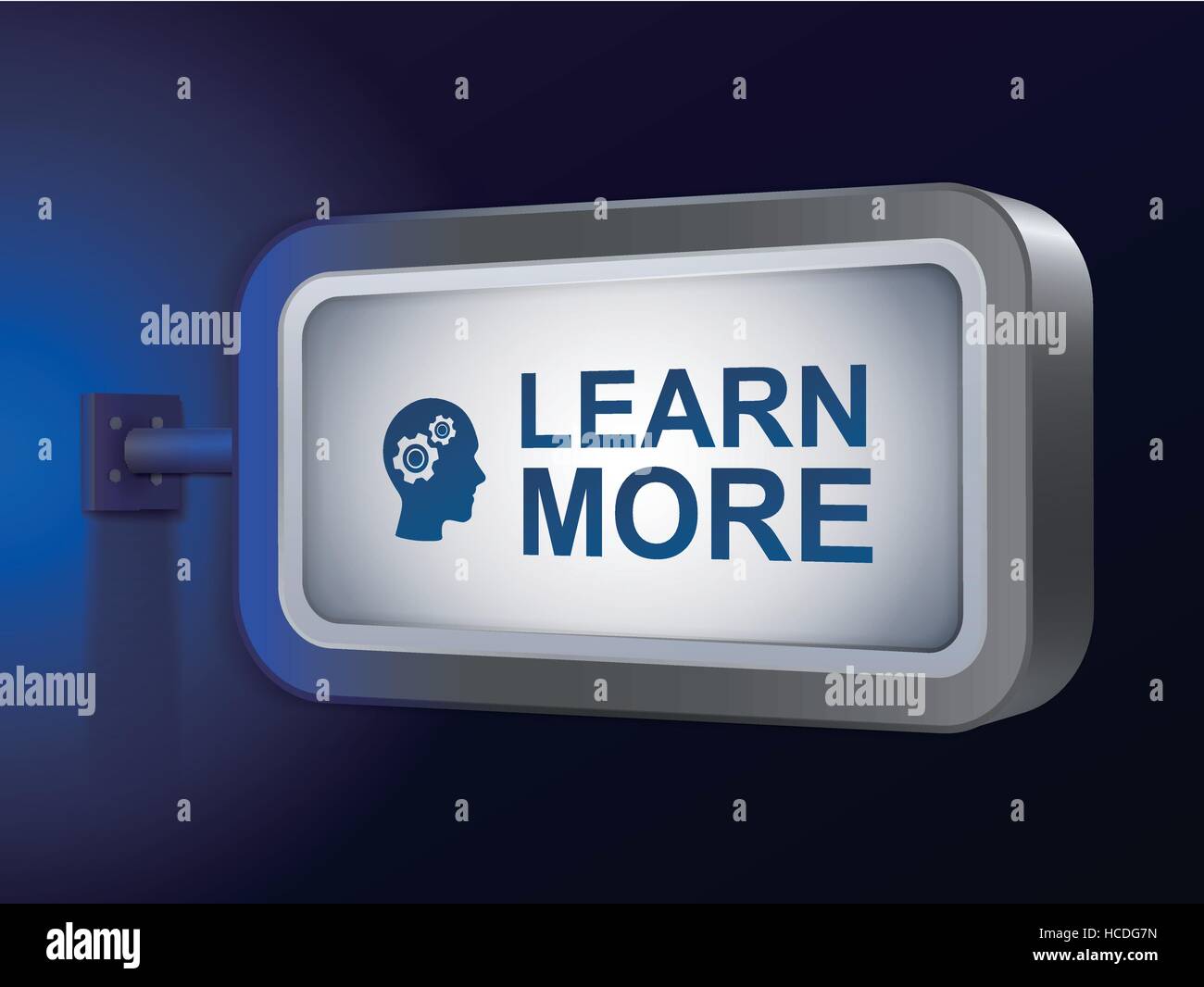 learn more words on billboard over blue background Stock Vector Image ...