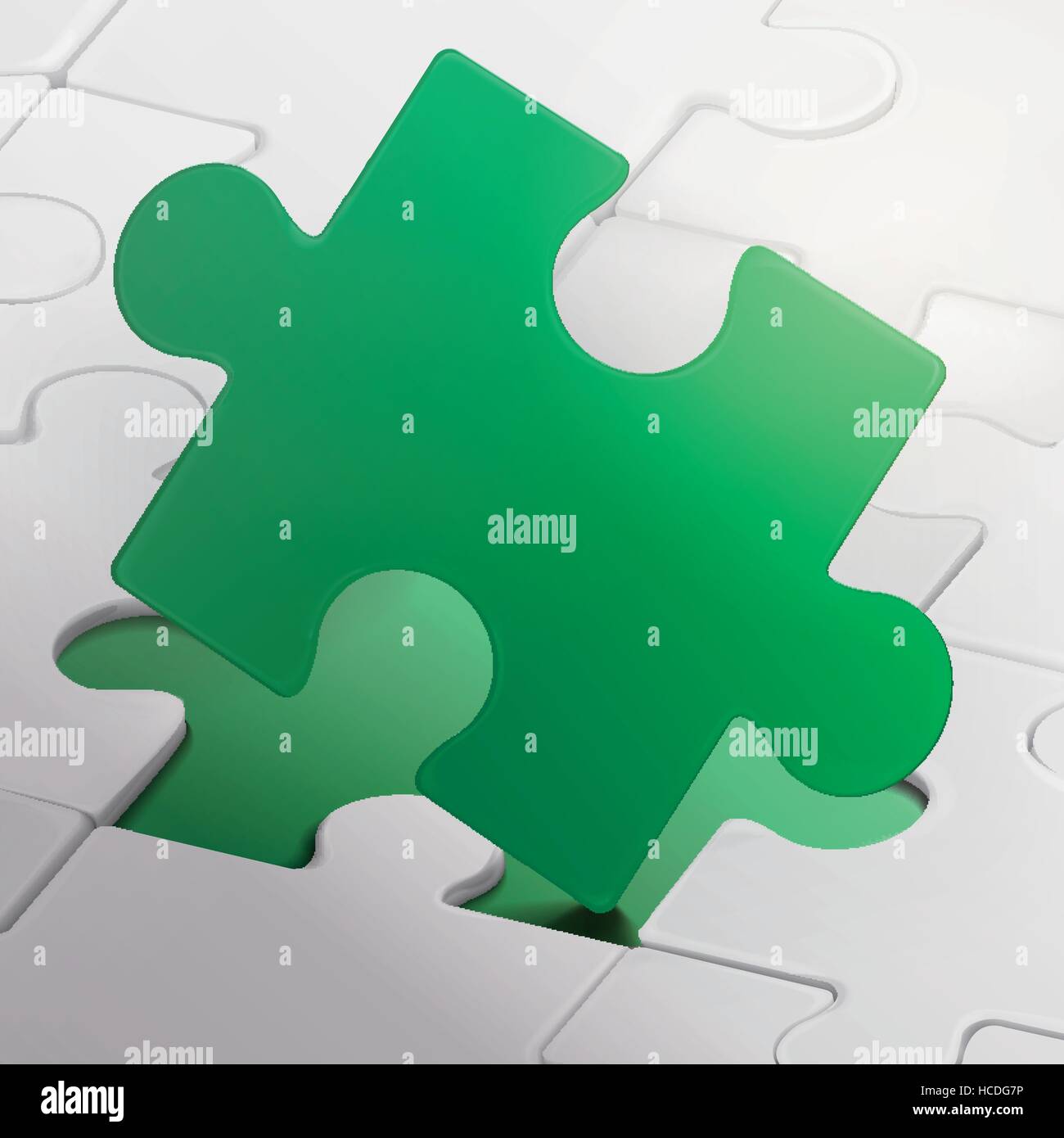 blank green puzzle piece isolated on white puzzles background Stock ...