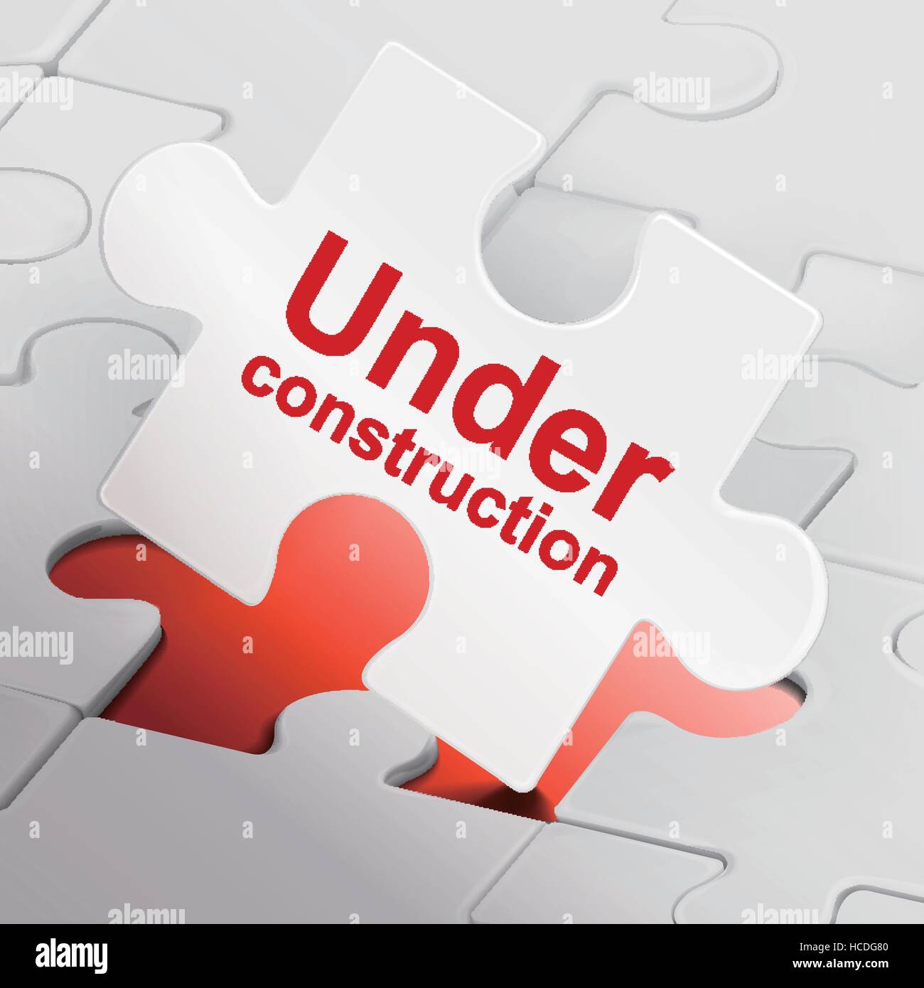 under construction on white puzzle pieces background Stock Vector Image ...