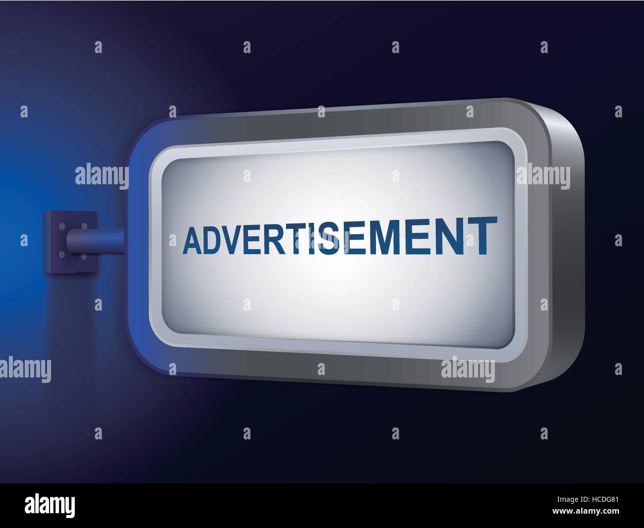 advertisement word on billboard over blue background Stock Vector Image ...