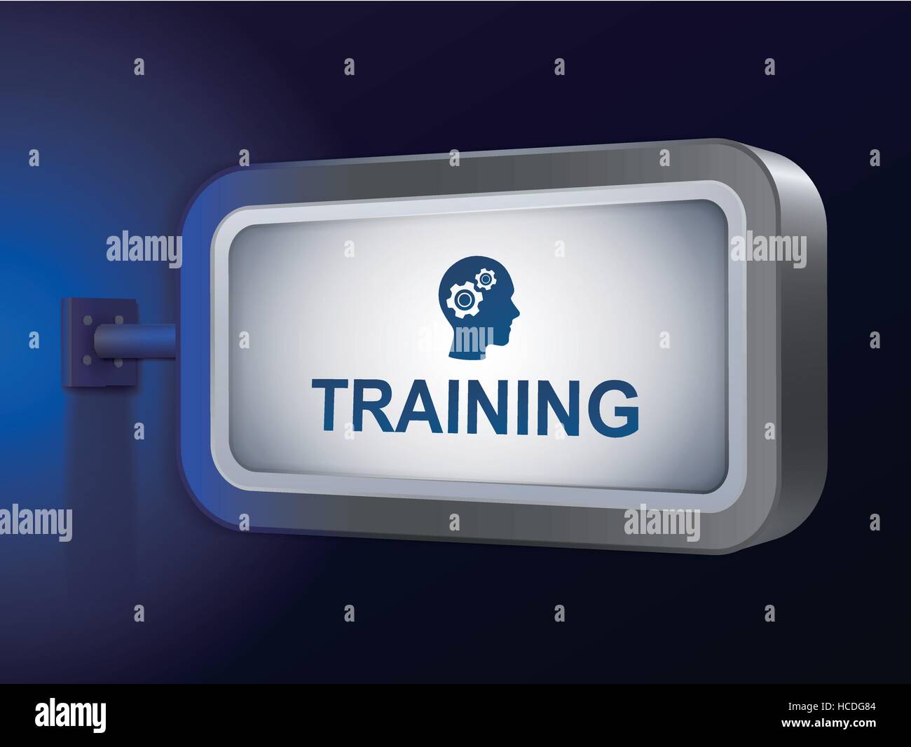 training word on billboard over blue background Stock Vector Image ...