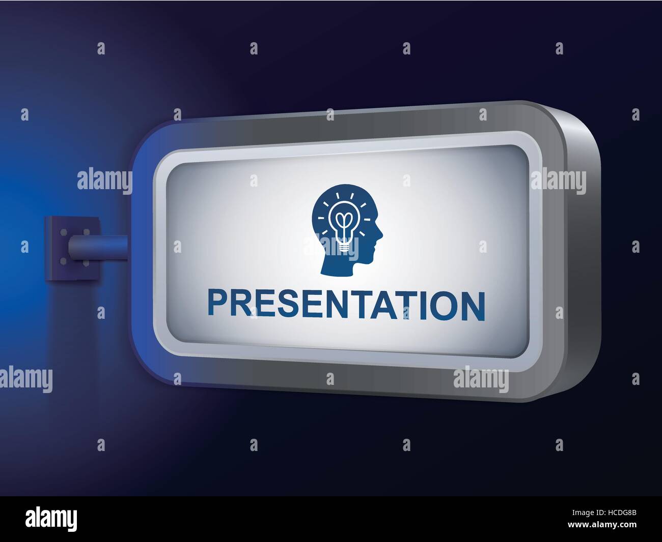 presentation word on billboard over blue background Stock Vector Image ...