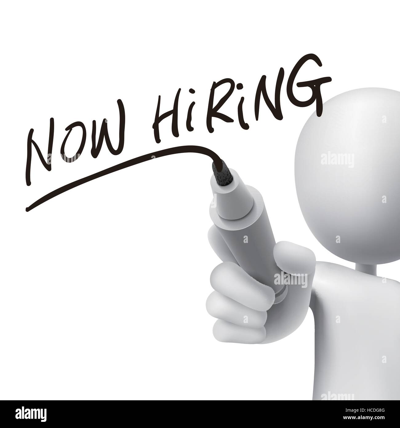now hiring words written by 3d man over white Stock Vector Image & Art ...