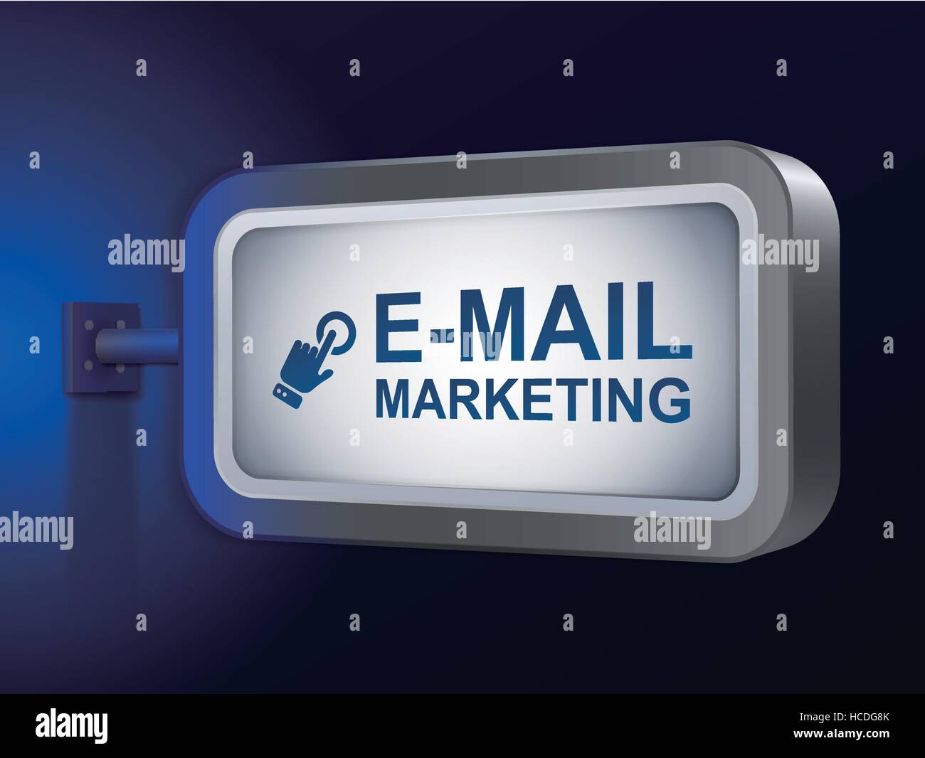 e-mail marketing words on billboard over blue background Stock Vector ...