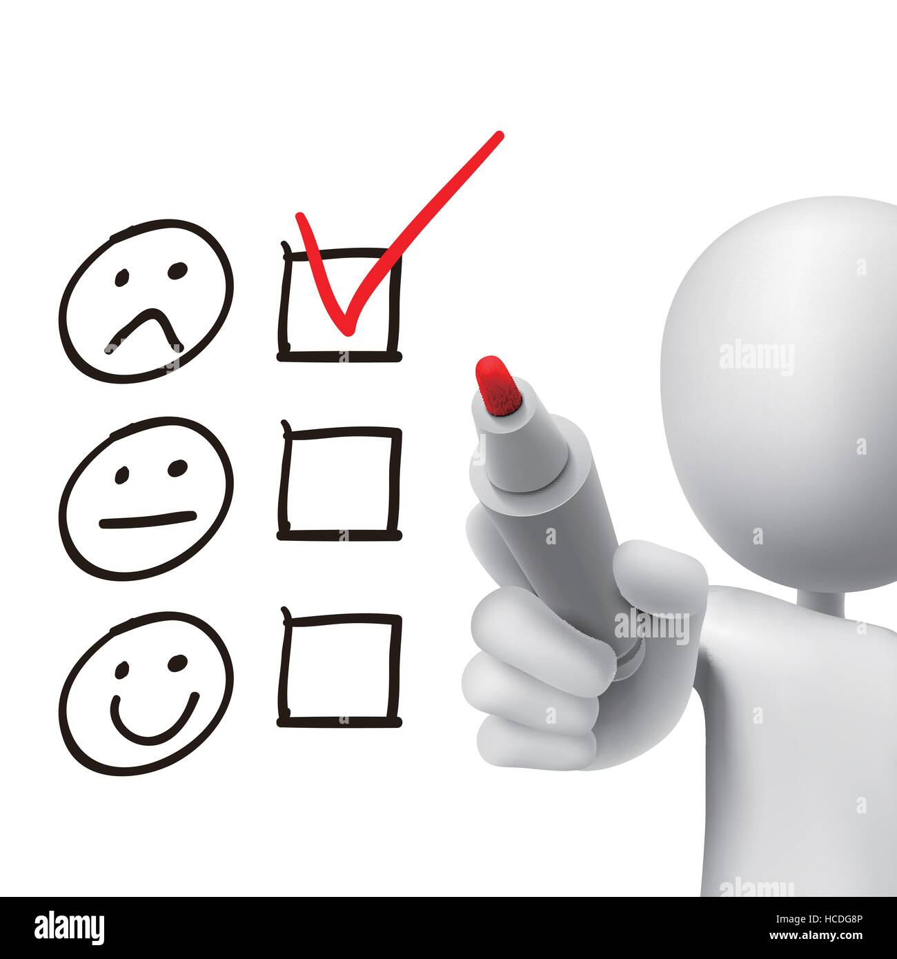 poor customer service drawn by 3d man over white Stock Vector Image ...