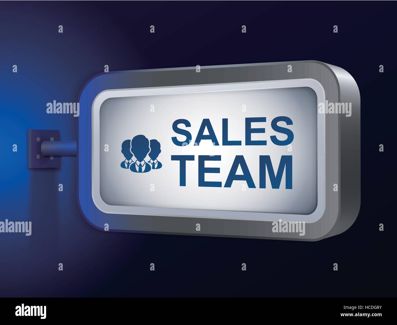 sales team words on billboard over blue background Stock Vector Image ...