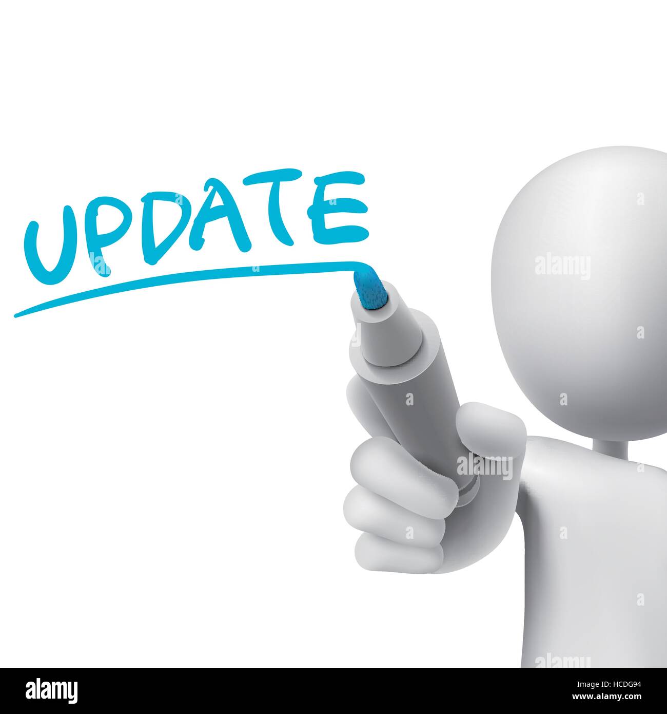 update word written by 3d man over white Stock Vector Image & Art - Alamy