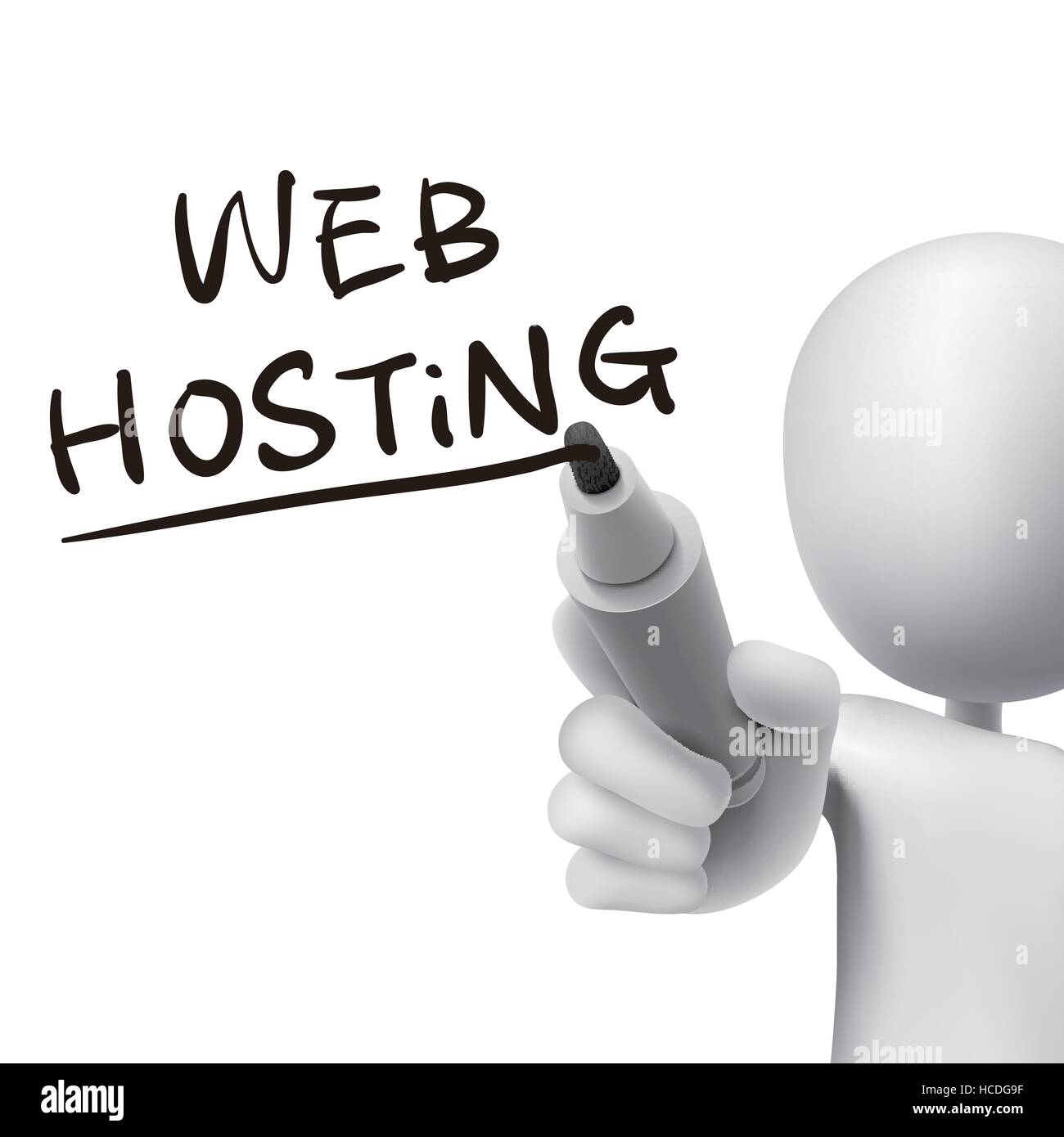 web hosting words written by 3d man over white Stock Vector Image & Art ...
